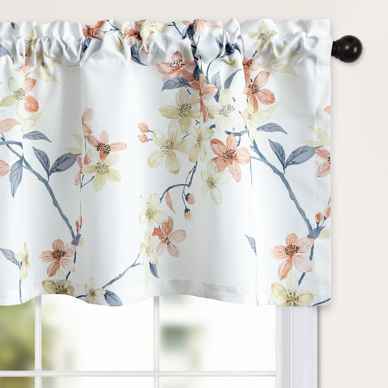 VOGOL Farmhouse Style Kitchen Valances for Dining Room, Top Rod Pocket ...