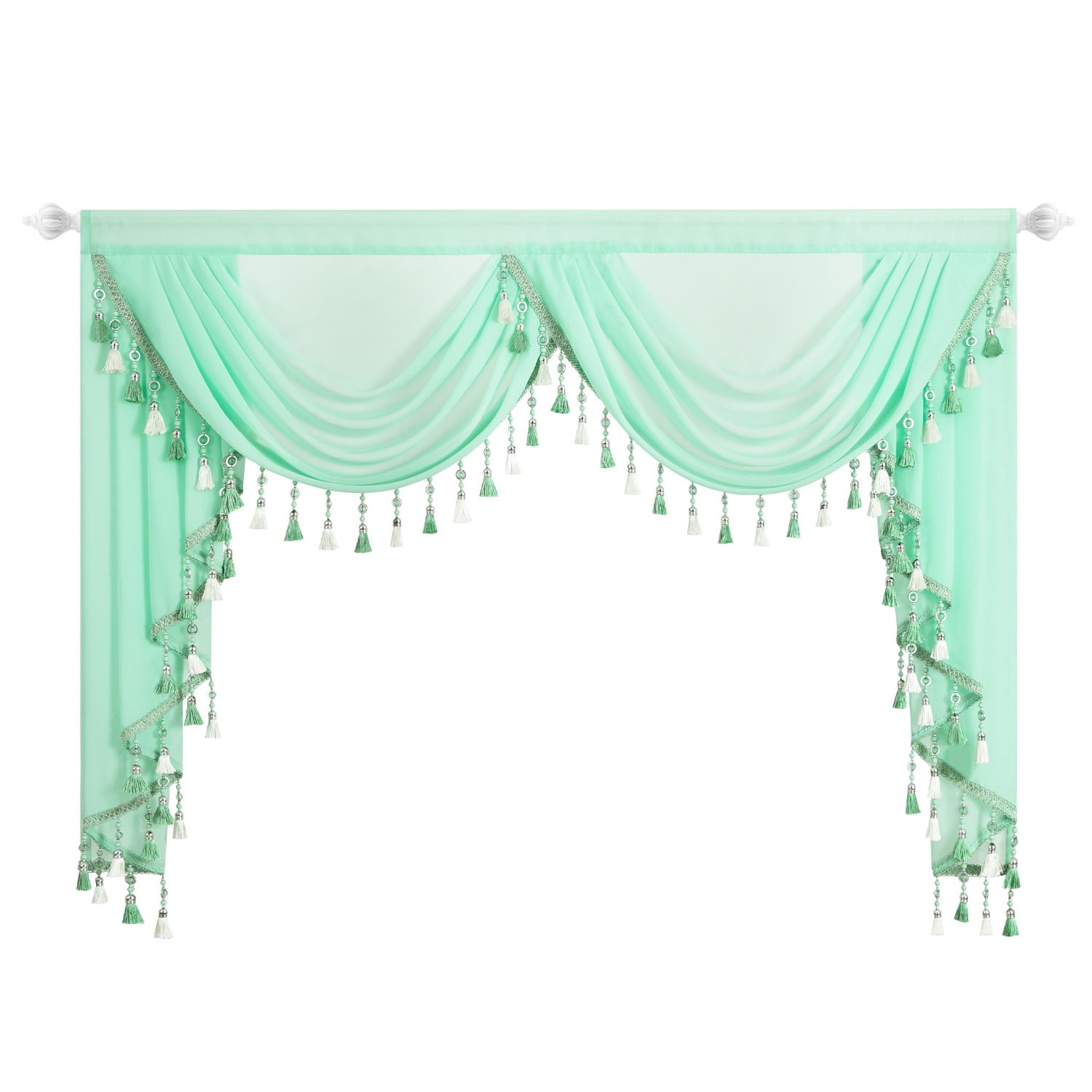 VOGOL Luxury Vintage Style Curtains Valance, Retro Light Filtering ...