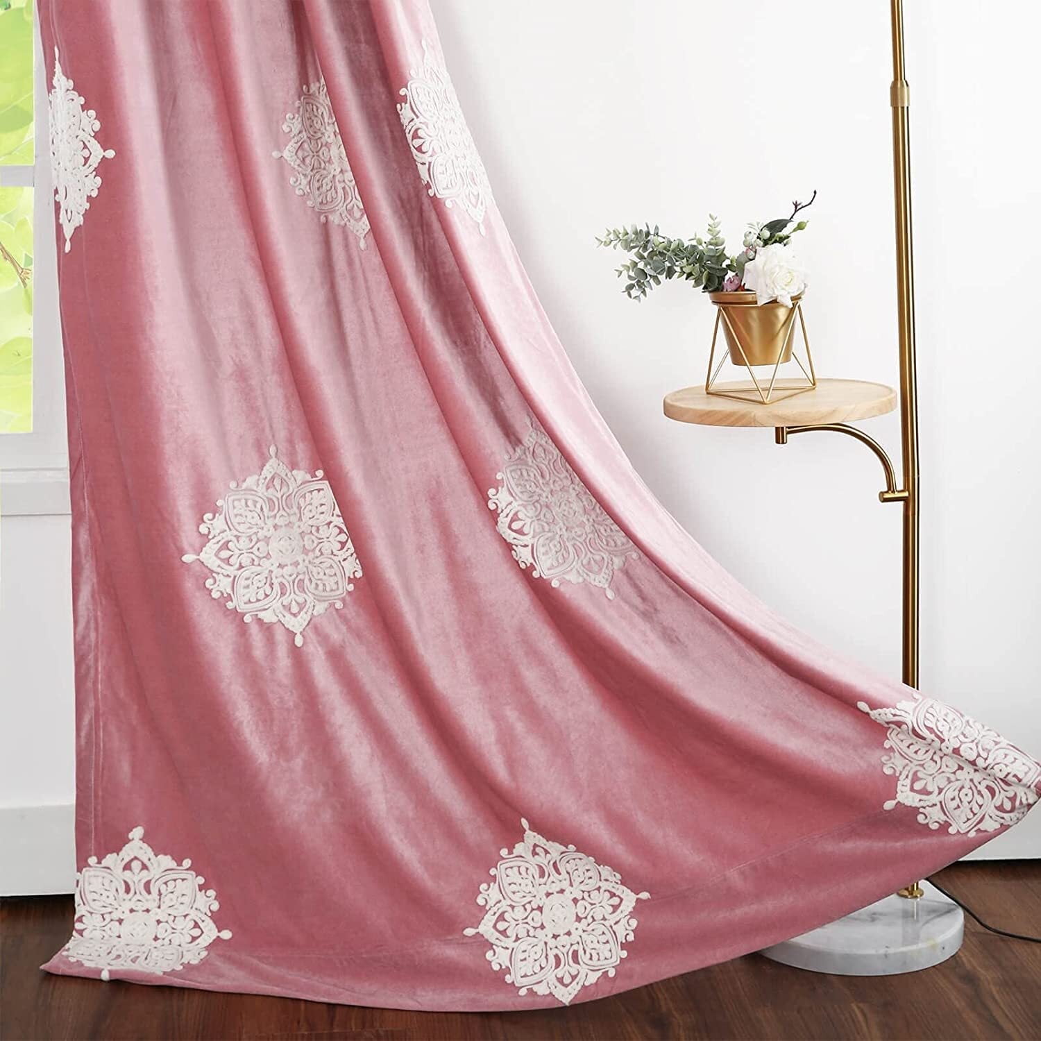 VOGOL Velvet Blackout Drapes, 2-Pack, Grommet Top, W52xL96 inch, Pink ...