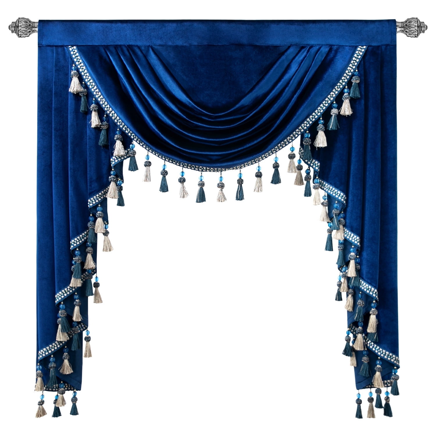 VOGOL Velvet Valance Curtains for Kitchen, 39 inch Wide Single Panel ...