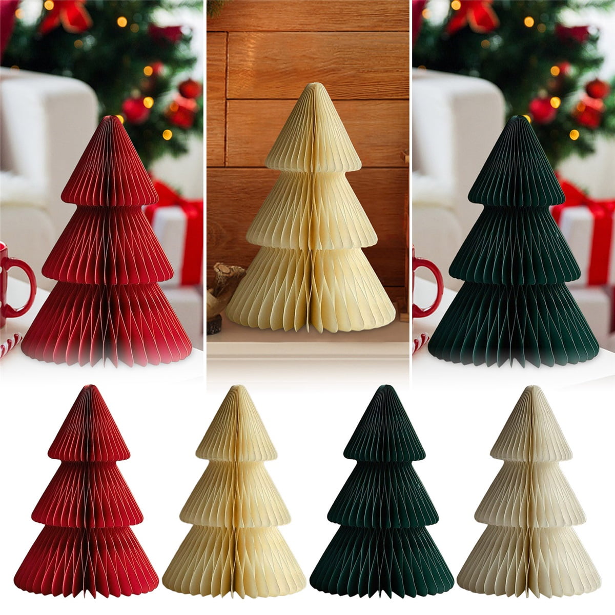 VOGUES Paper Honeycomb Trees 3D Honeycomb Paper Tree Ornament Rustic ...