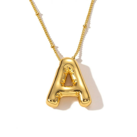 Initial Necklaces for Women Men, 18K Gold Plated Letter Cross Pendant ...