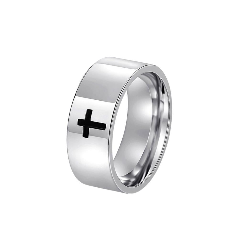 VOLALO Mens Titanium Ring Wedding Band Fashionable Ring Simple Neutral ...