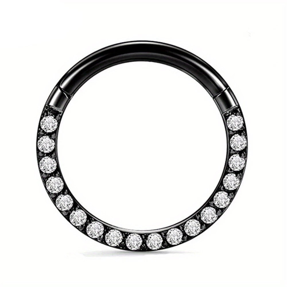 VOLALO Titanium Micro Gem Hinged Nose Hoop Beauty Jewelry - Walmart.com