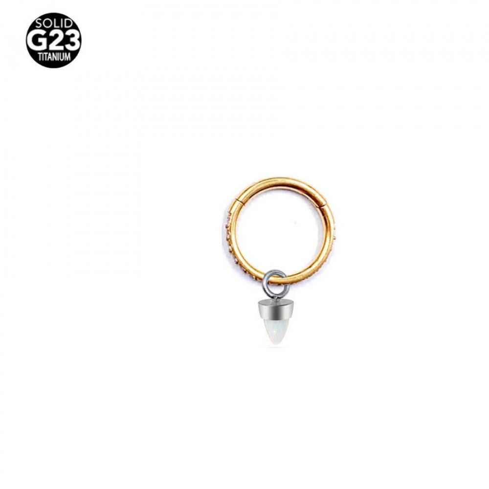 VOLALO Titanium Micro Gem Hinged Nose Hoop Beauty Jewelry - Walmart.com