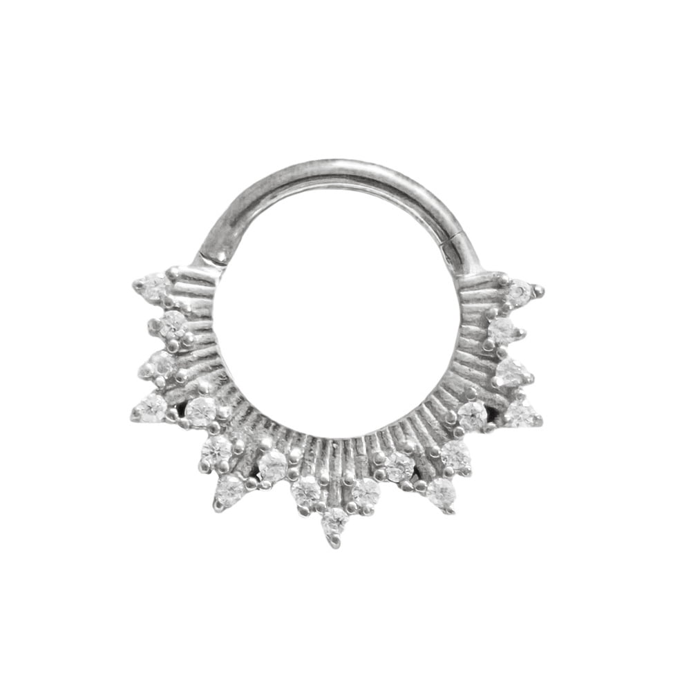 VOLALO Titanium Micro Gem Hinged Nose Hoop Beauty Jewelry - Walmart.com