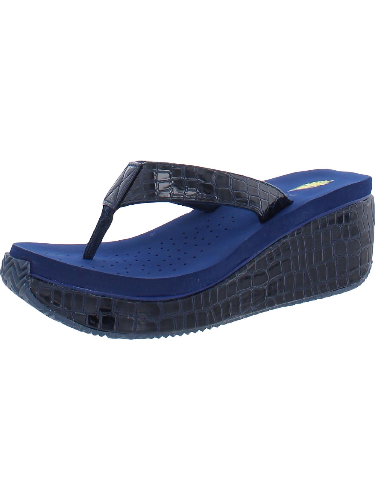 VOLATILE Women's Frappachino Wedge Sandal NVY/CROC-7 - Walmart.com