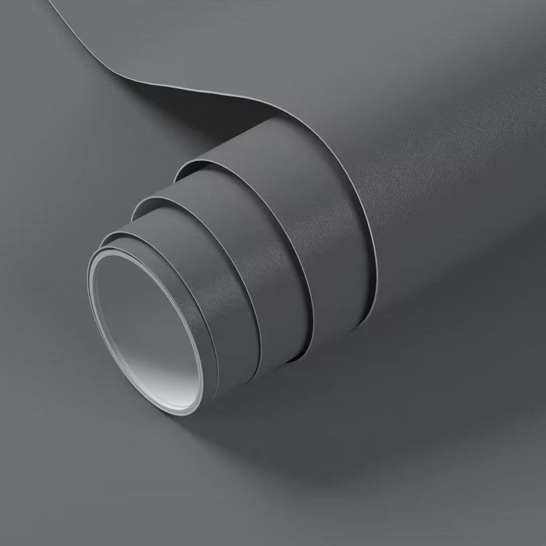VOLEAAR Dark Grey Contact Paper 15.7 x 393.7 Inches Pure Green Peel and ...