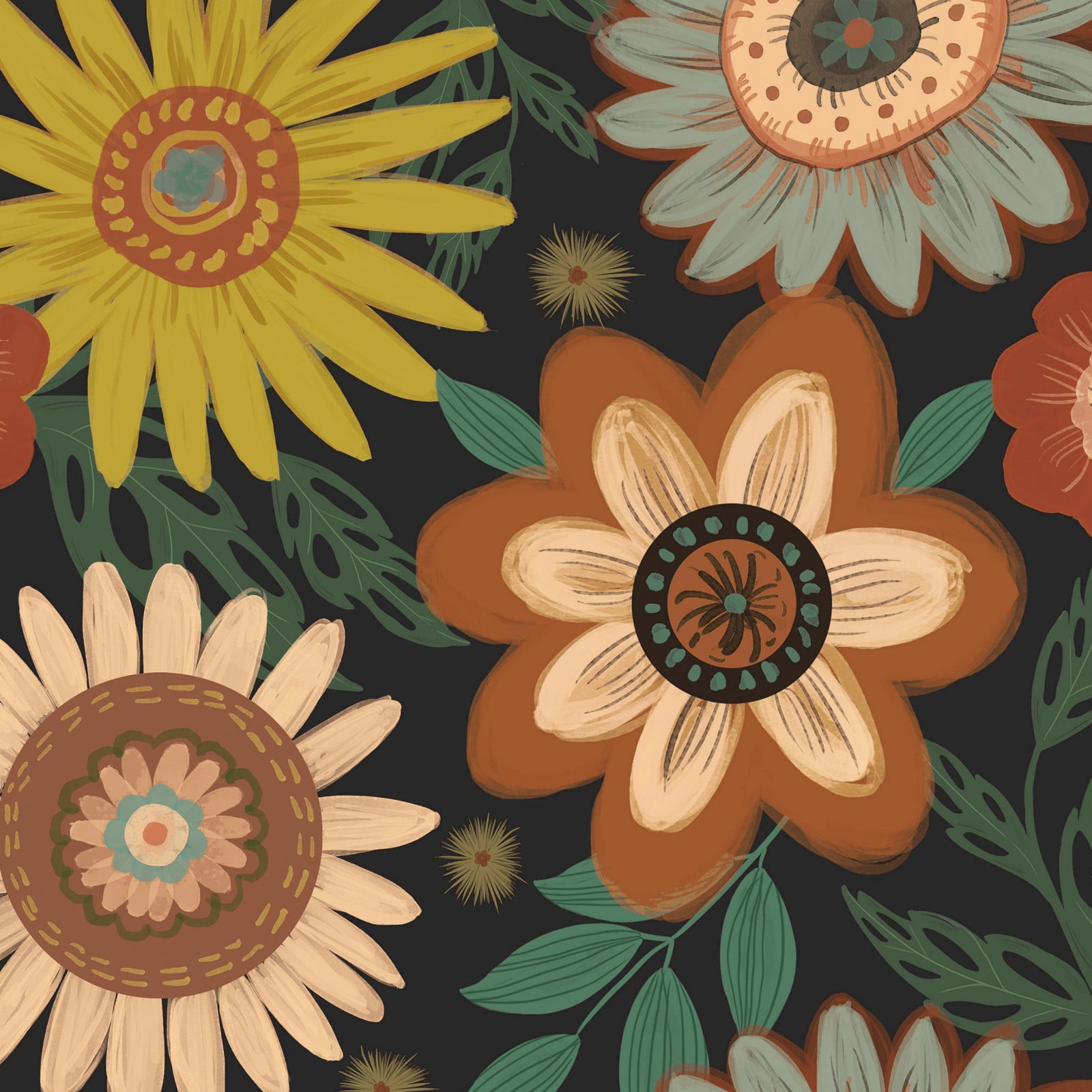 VOLEAAR Floral Contact Paper Vintage Wallpaper Boho Peel and Stick ...