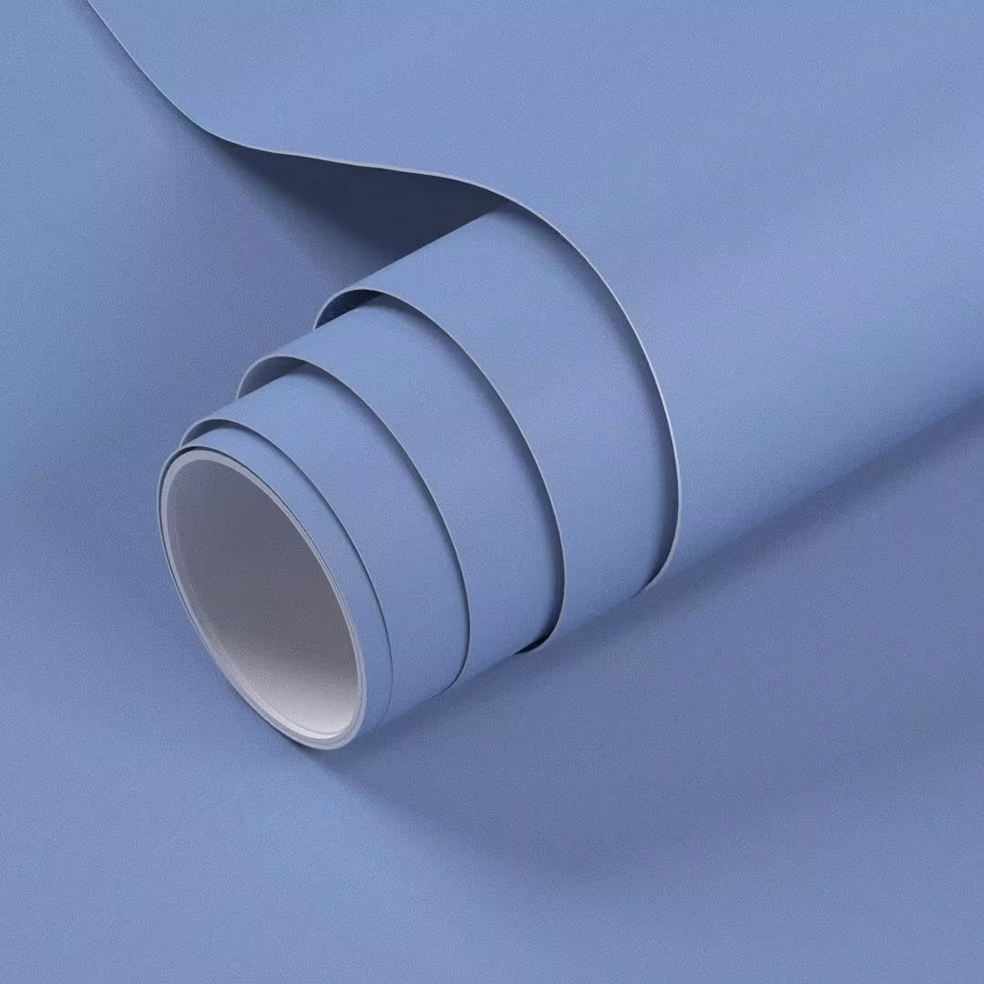 VOLEAAR Light Blue Contact Paper 15.7 x 393.7 Inches Pure White Peel ...