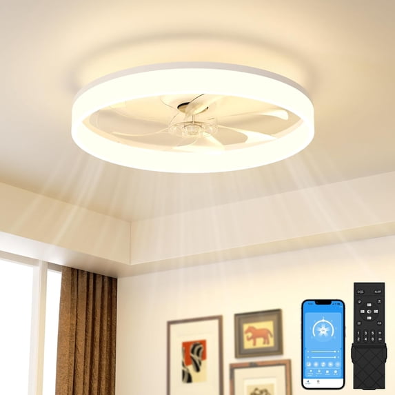 VOLISUN Low Profile Ceiling Fans with Lights and Remote, Ceiling Fan ...