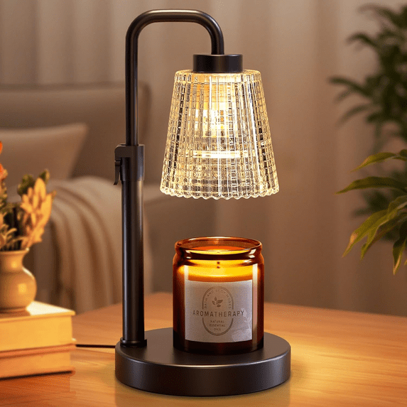 VOLIVO Glass Candle Warmer Lamp Electric Dimmable Wax Warmer with 2*50W ...