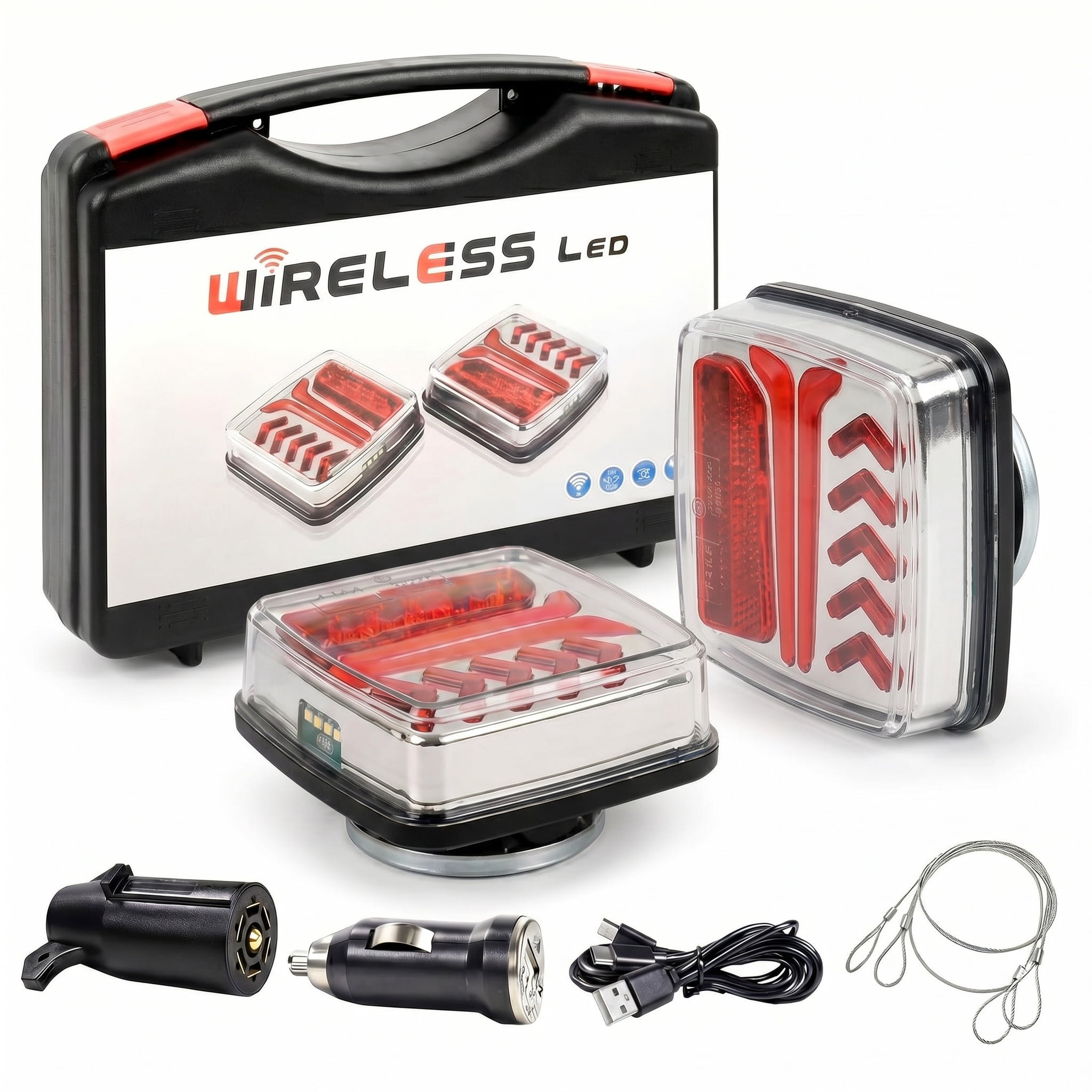 VOLIVO Wireless Trailer Lights Magnetic, 12-24V Led Wireless Tail ...