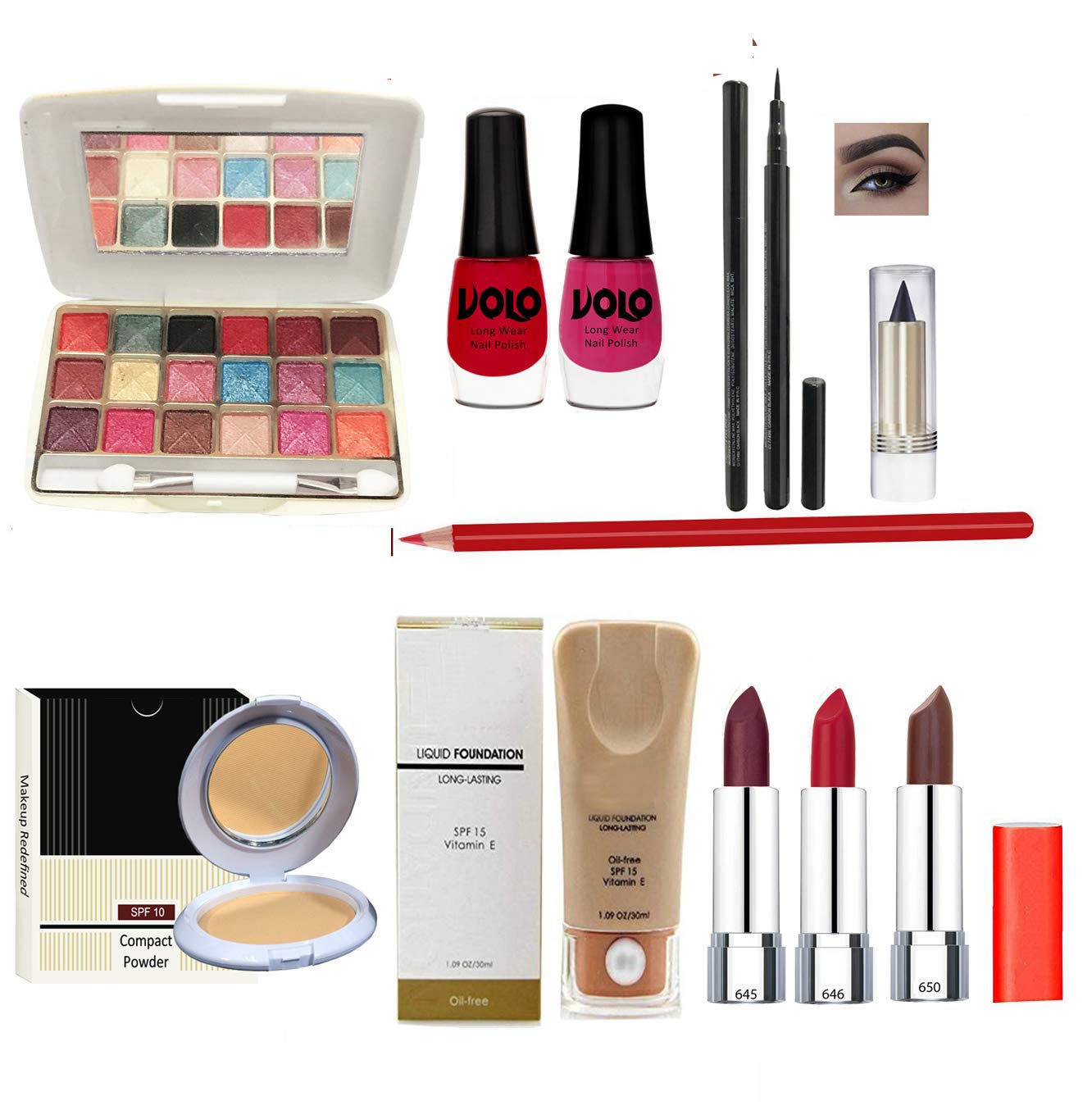 VOLO All In One Makeup Kit Cosmetics Bridal Set A18 - Walmart.com