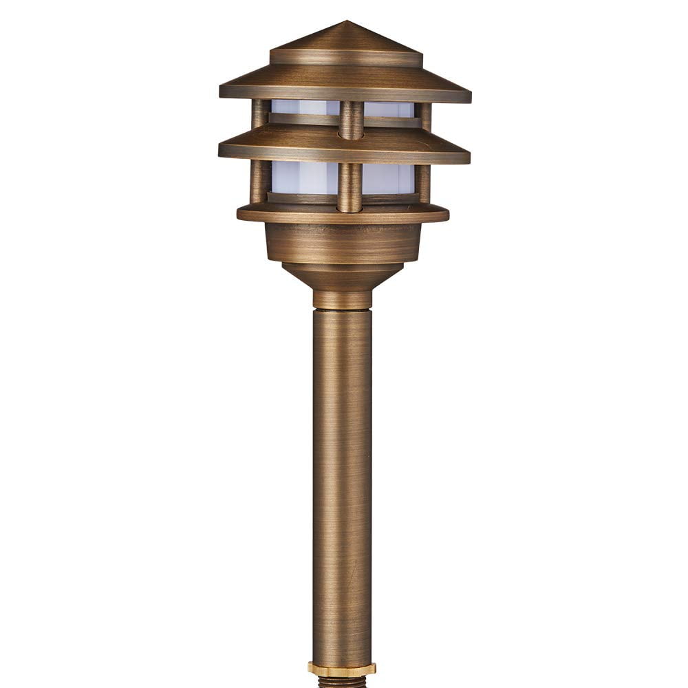 VOLT 3-Tier Brass Pagoda Path Light - Walmart.com