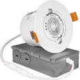 VOLT Adjustable Recessed Outdoor Soffit Light (White) with Junction Box ...