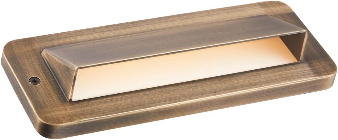 VOLT Cast Brass 12V 3W 2700K Warm White Thin LED Hooded Outdoor Step ...