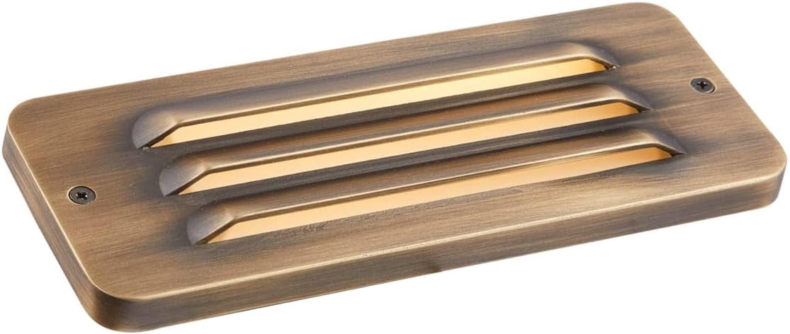 VOLT Cast Brass 12V 3W 2700K Warm White Thin LED Louvered Outdoor Step ...