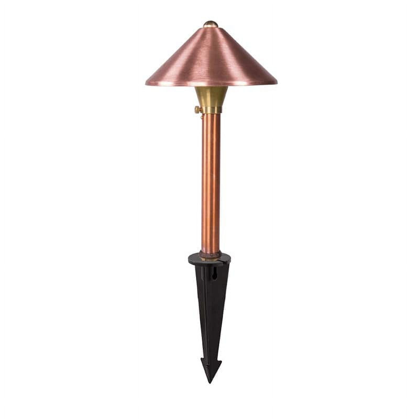 VOLT Conehead 12V Copper Mini Path Light (7" Shade, 13" Tall) with LED ...