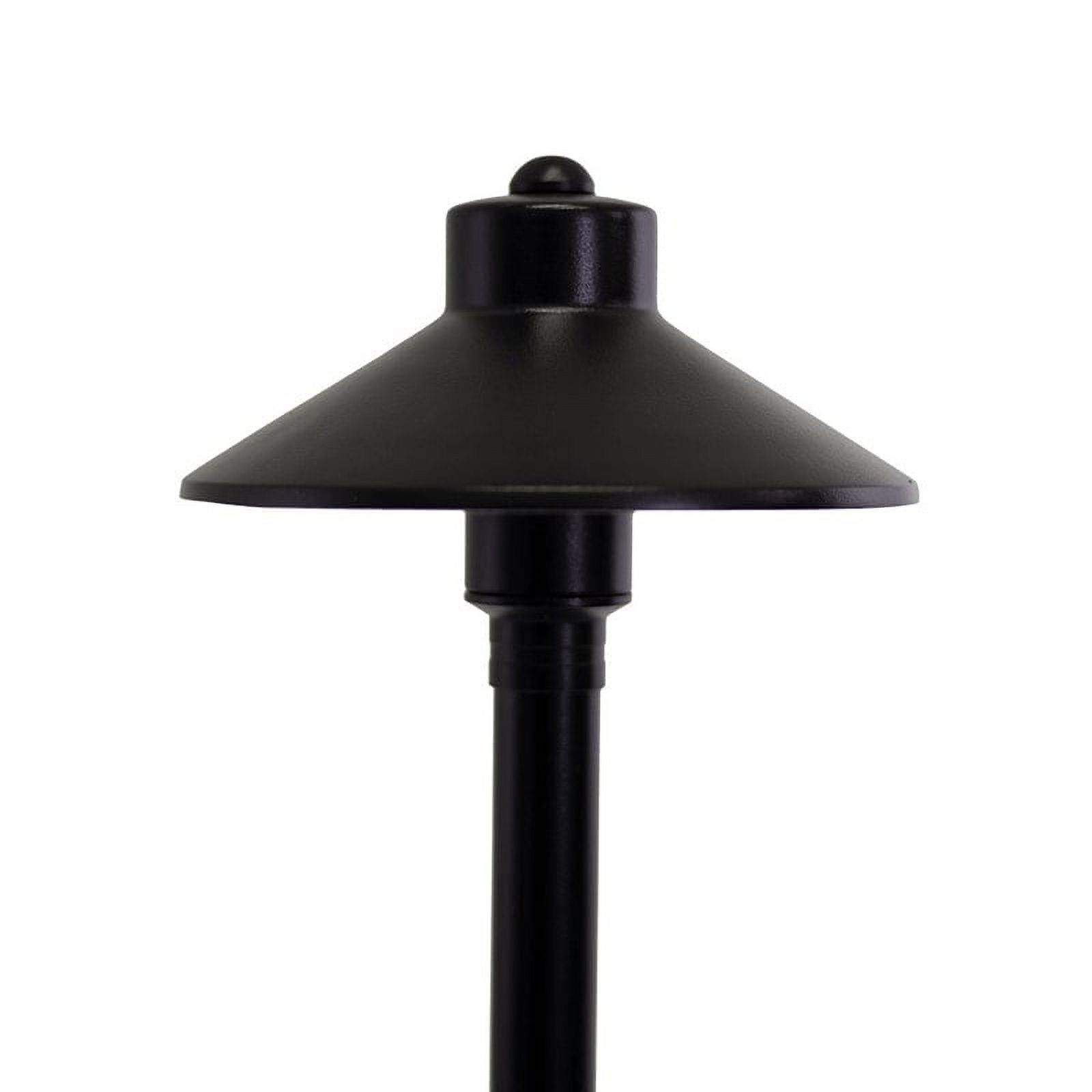 VOLT Flat Hat 12V Black Brass Path Light (7" Shade, 25" Tall) with LED ...