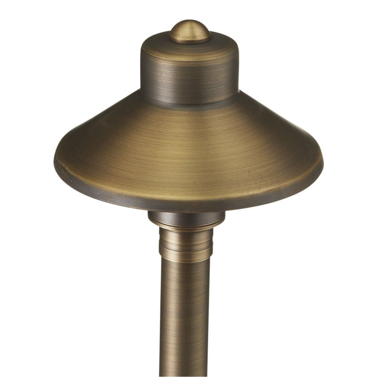 VOLT Flat Hat 12V Brass Path Light (5" Shade, 25" Tall) with LED Bulb ...