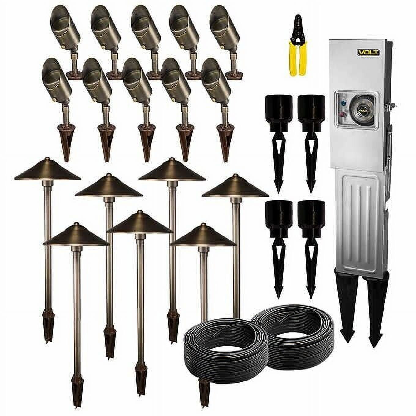 VOLT Landscape Lighting 17-piece Path & Area Light LED Starter Kit ...