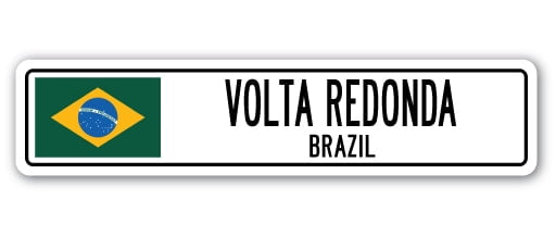 VOLTA REDONDA BRAZIL Street Sign Brazilian flag city country road wall ...