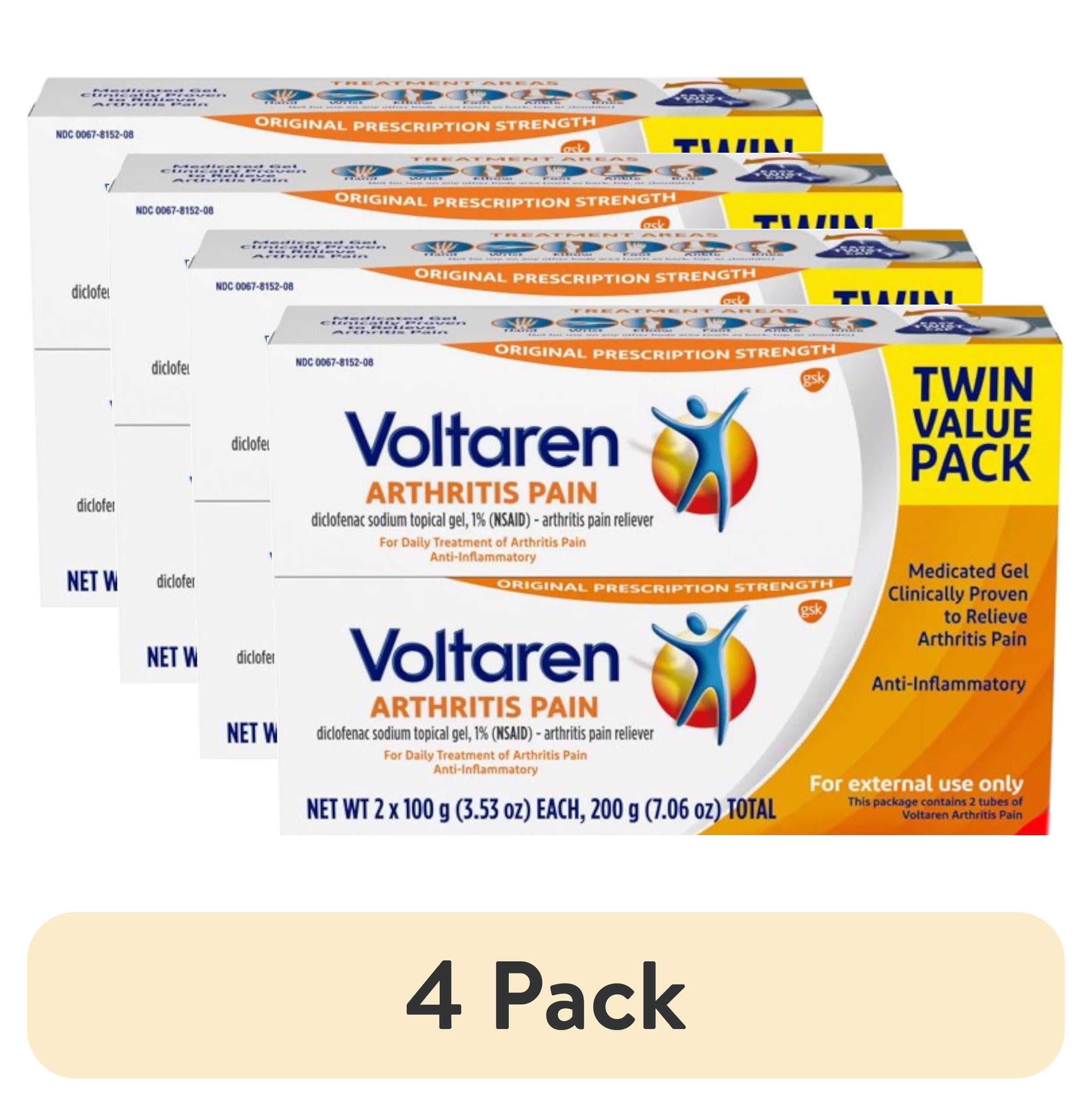 (4 pack) VOLTAREN 2x100g Arthritis Pain Relief Anti-Inflammatory Gel ...