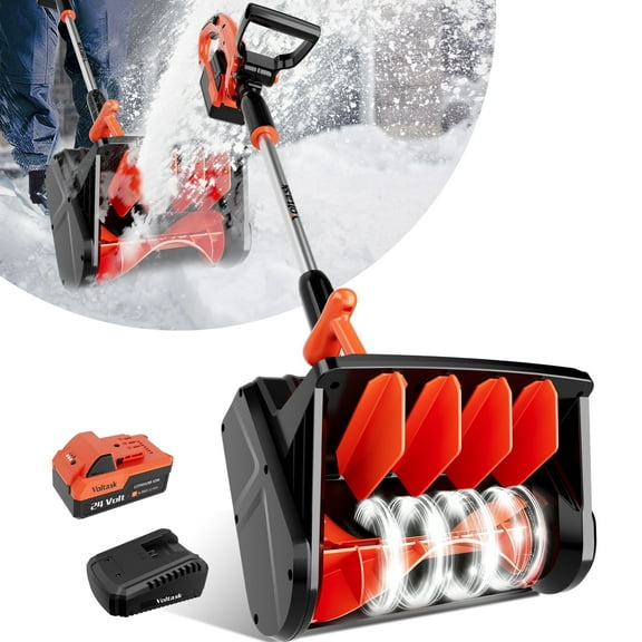 VOLTASK Cordless Snow Shovel, 48V | 13.5-inch Cordless Snow Blower ...