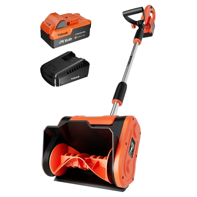 VOLTASK Electric Power Operated 20V 10-Inch Rechargeable Cordless Snow ...