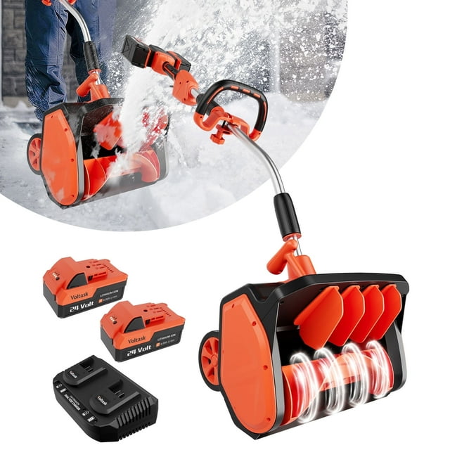 VOLTASK Cordless Snow Shovel, 48V | 17-inch Electric Snow Blower with ...
