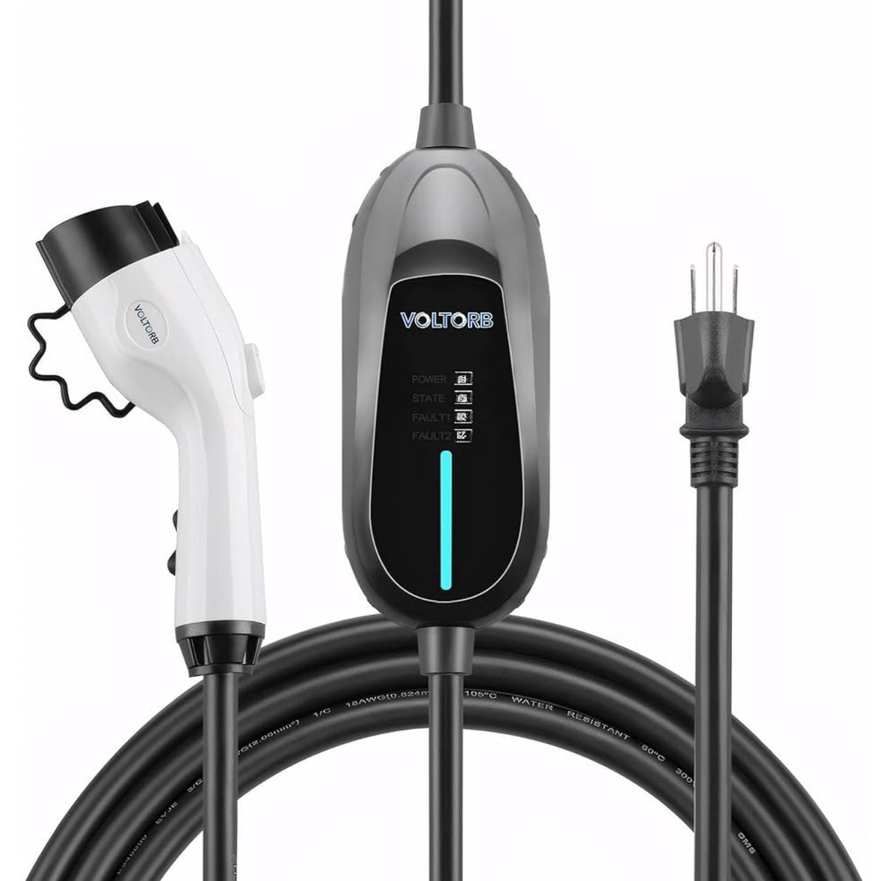 VOLTORB Level 1 Portable EV Charger (NEMA 5-15 /16A /110-120V /20ft) Electric Vehicle Charger ...