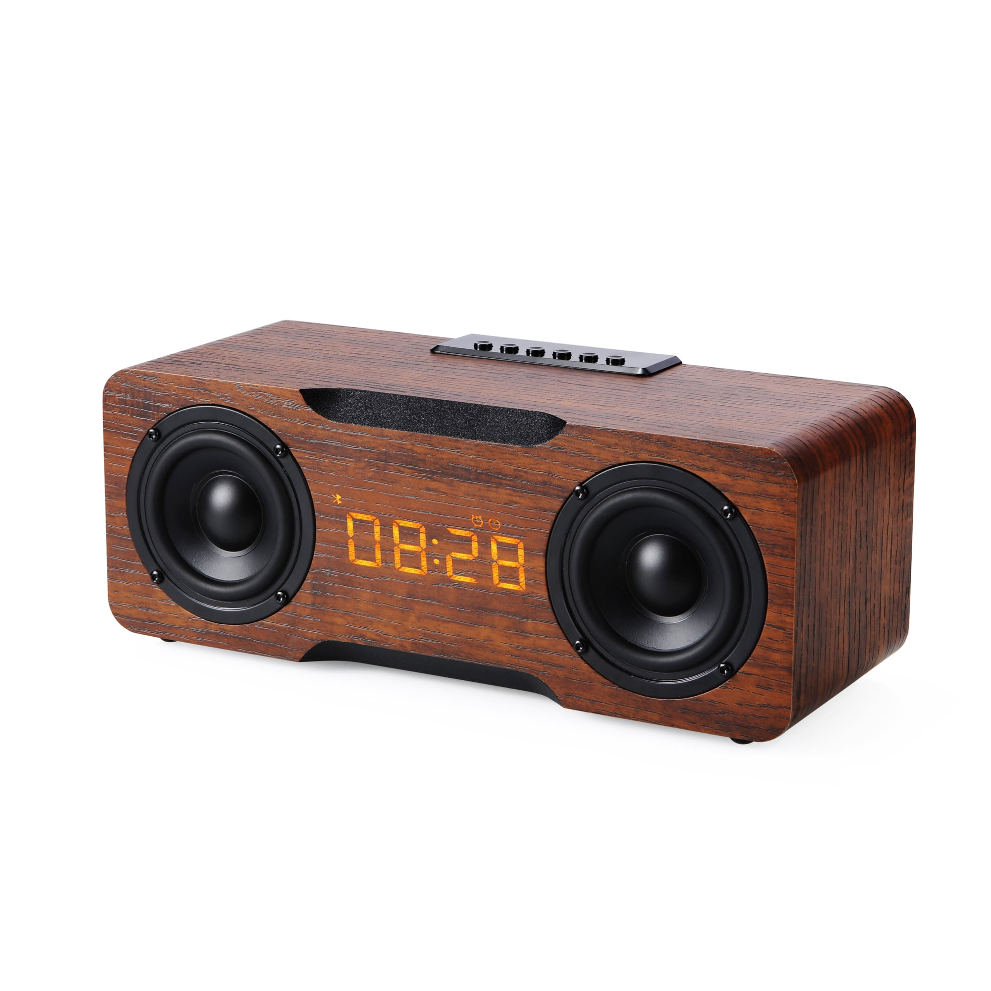 VOLTSTECH Portable Retro 24W Dual Amplifier Bluetooth 5.0 Wooden Computer Wireless Speaker ...
