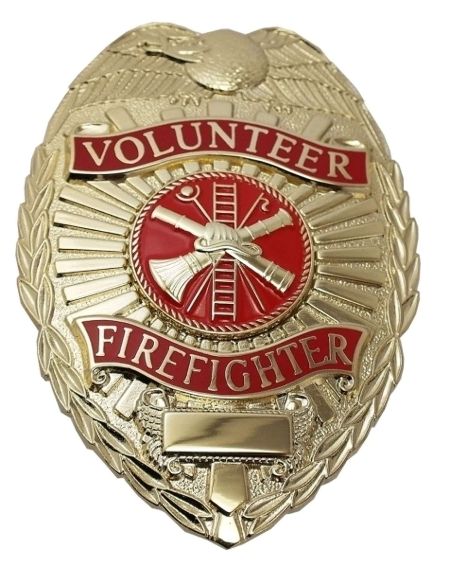 VOLUNTEER FIREFIGHTER Badge, Scramble Seal, Durable 5-Pc Pin/Catch, 2-1 ...
