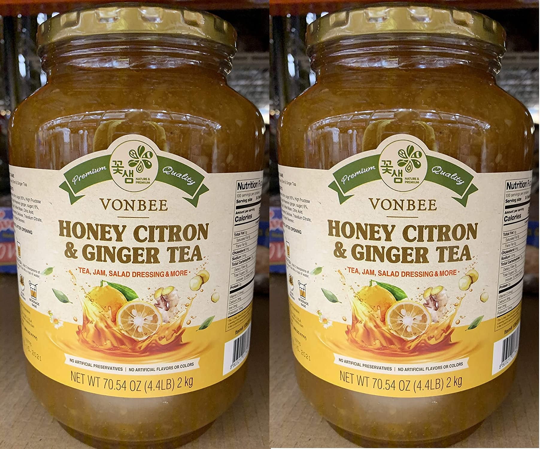 VONBEE HONEY CITRON & GINGER TEA 4.4 Lb Two Pack - Walmart.com