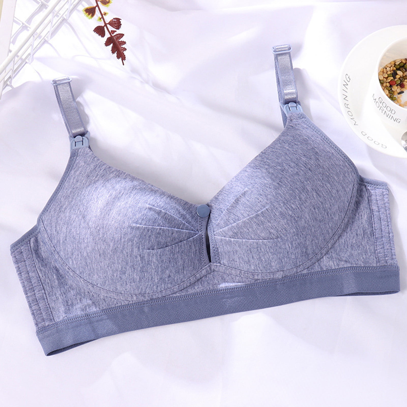 VONCOS Women Bra Push-Up Nursing Front Closure Underwear Bras Blue Size ...