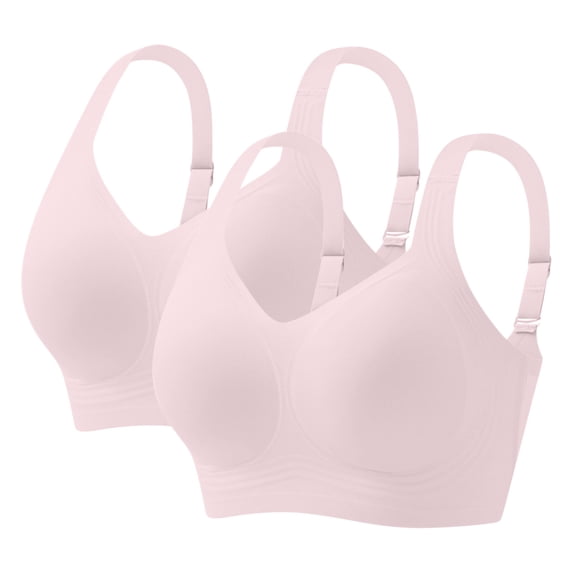 VONCOS Womens Seamless Wire Free Bra 2-Pack, Bralette Wireless Comfort ...