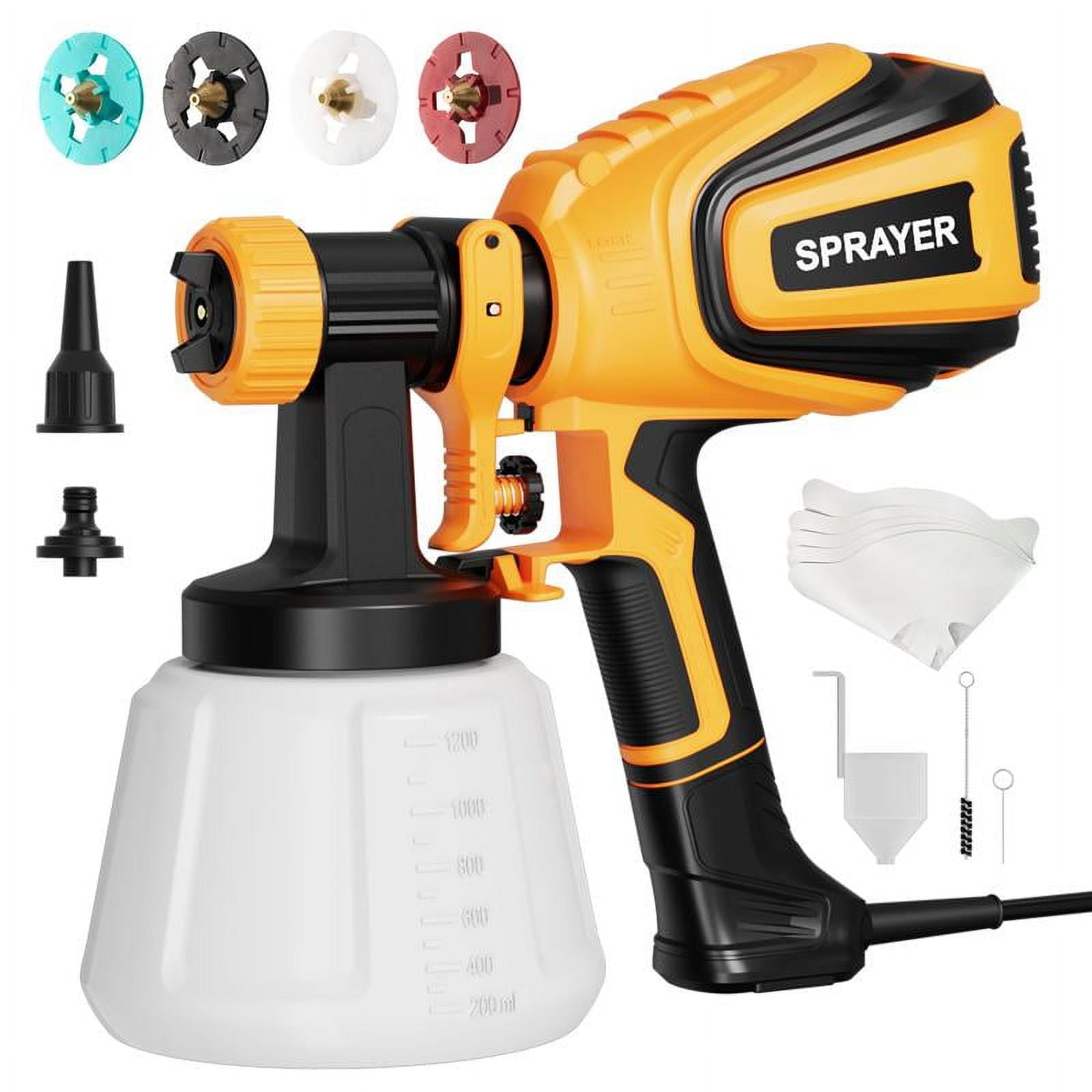 VONFORN Paint Sprayer, 700W HVLP Paint Sprayer with Cleaning & Blowing ...