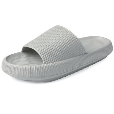 JeashCHAT Slip On Slide Sandals for Women Women's Flat Shoes Ladies ...