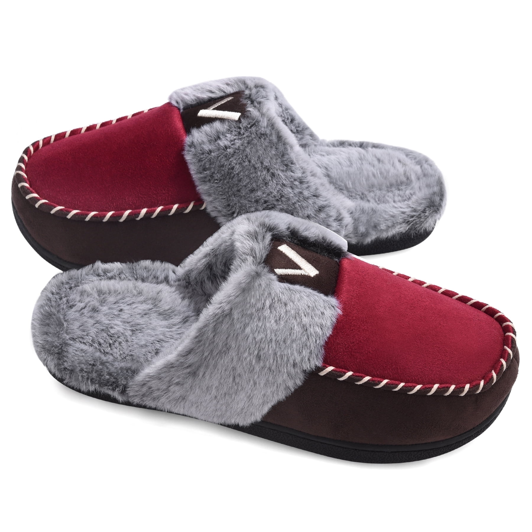 VONMAY Women's Plush Lined Moccasin Style Slippers with Memory Foam and ...