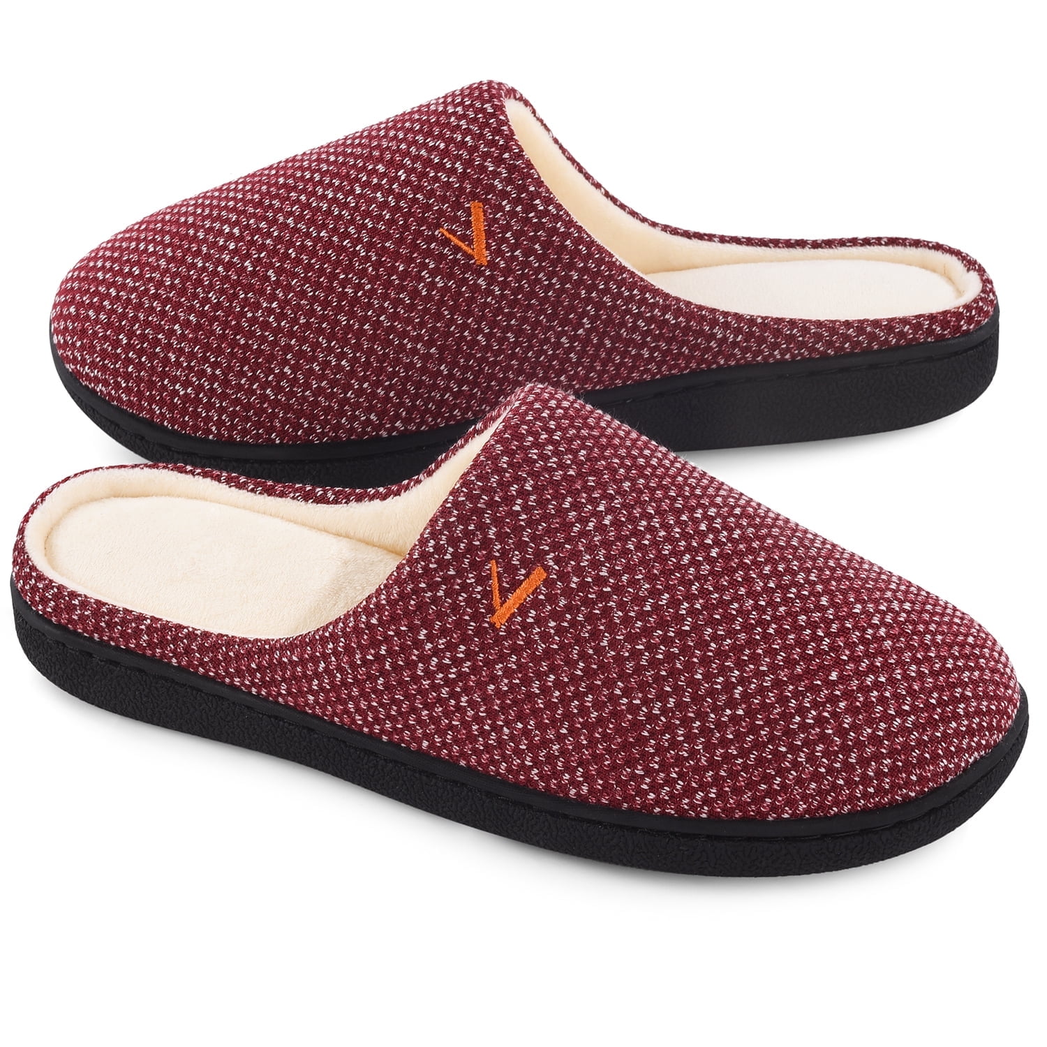 VONMAY Women's Waffle Knit Two-Tone Slippers, Indoor Outdoor House ...