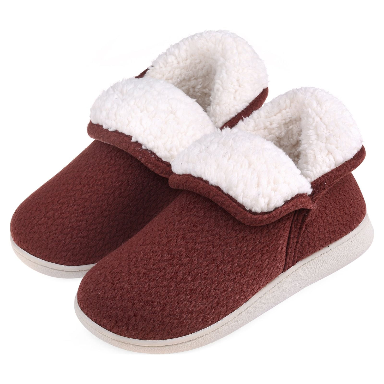 VONMAY Women's Cozy & Warm Fuzzy Slippers Booties with Non-Skid Rubber ...