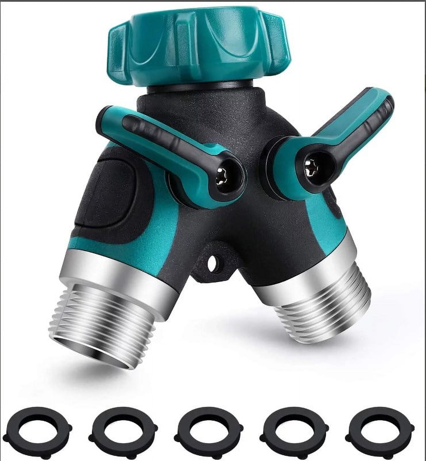VONTER Heavy Duty 2 Way Garden Hose Splitter, Outdoor Y Hose Connector ...