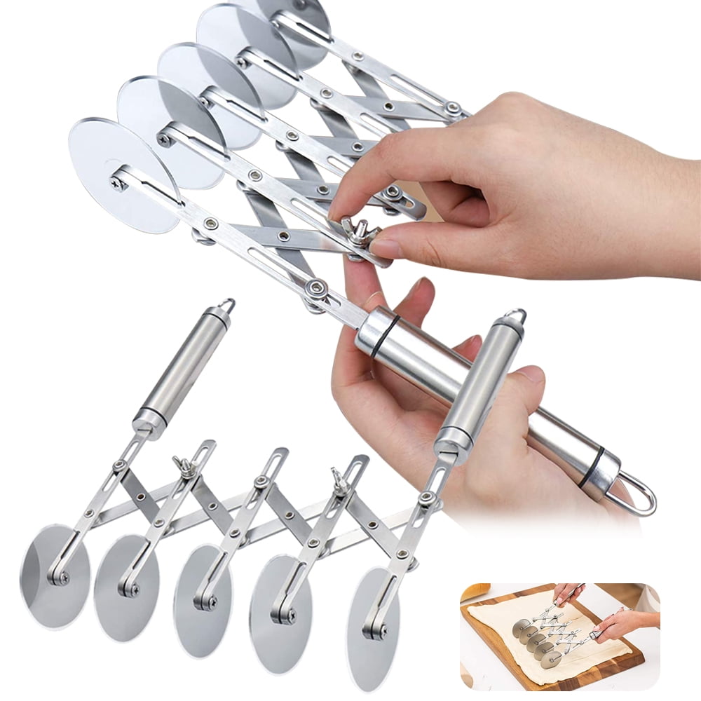 VONTER 5 Wheel Pastry Cutter Stainless Steel Expandable Durable Multi ...