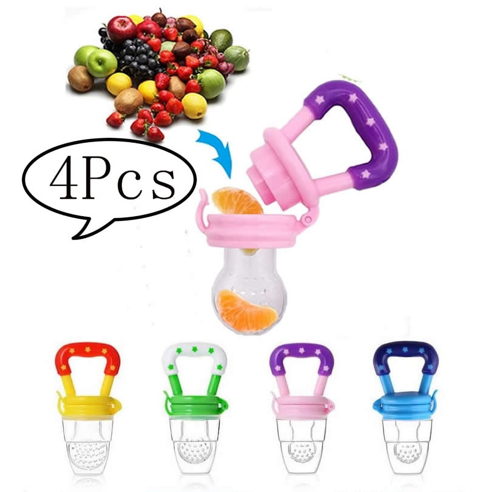 VONTER Baby Fresh Fruit Food Feeder Nibbler Pacifier (4 Pack) |Training ...