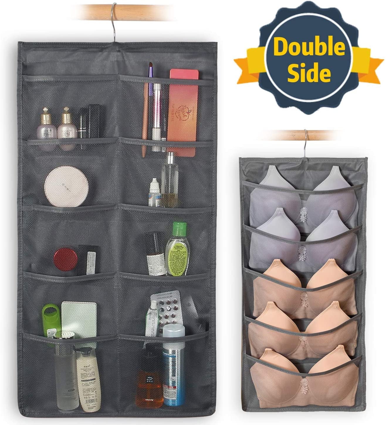 VONTER Dual-Sided Hanging Closet Organizer with 15 Pockets for ...