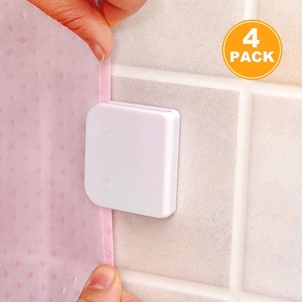 VONTER Shower Splash Clips Windproof Splash Curtain Clips Adhesive ...