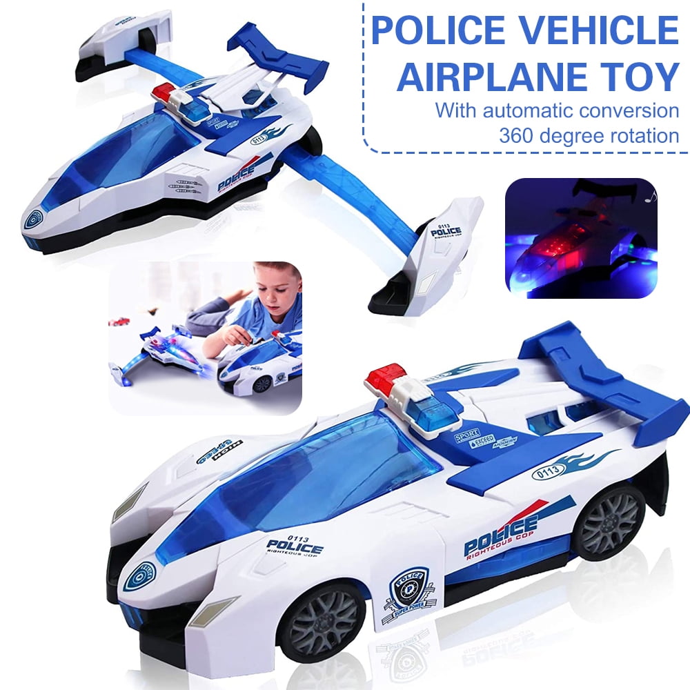VONTER Transforming Car Toy, Police Vehicles Aircraft Toys with ...