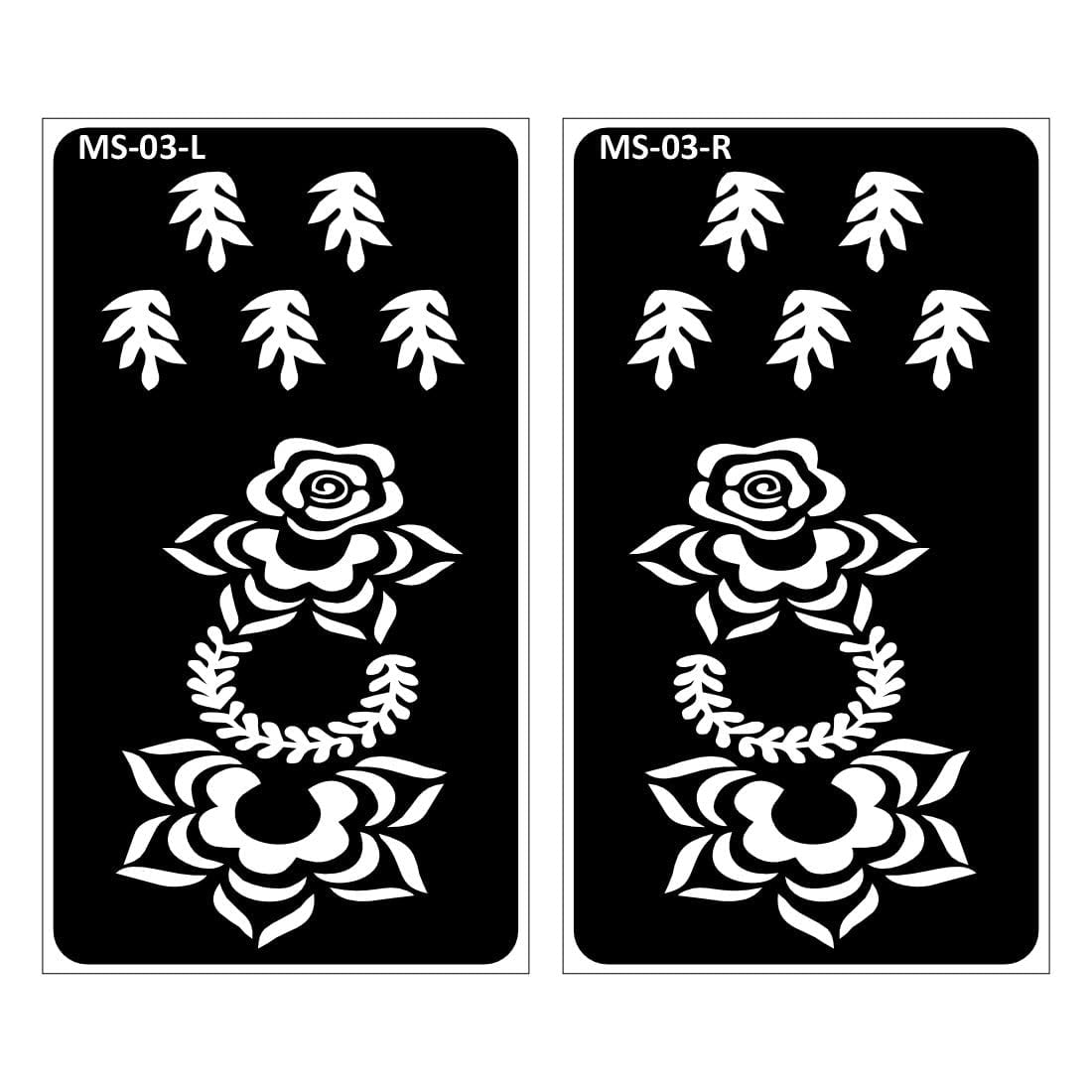VOORKOMS Elegant Henna Stencil Mehndi Sticker with Modern Patterns One ...