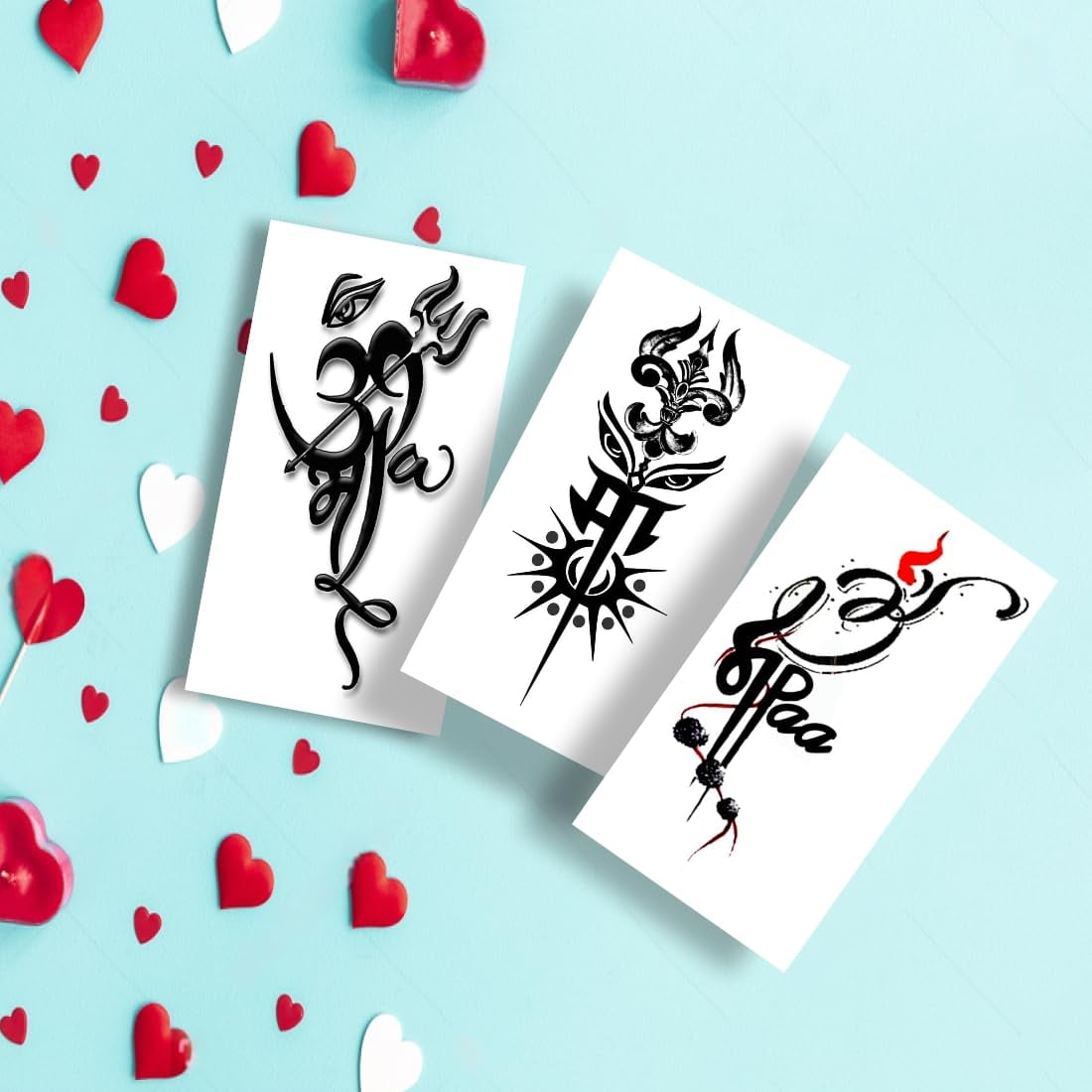 VOORKOMS Paa Maa Om Trishul Art Temporary Tattoo Sticker For Male ...